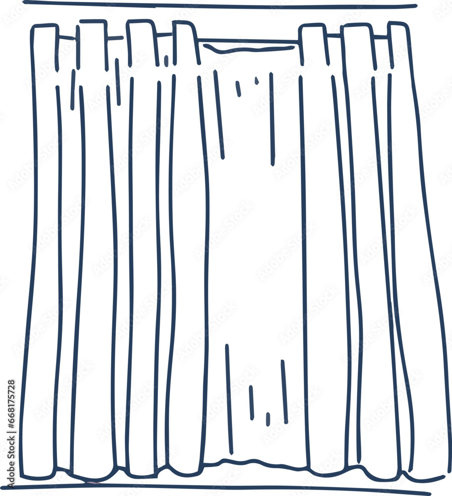 Roller blinds, tulle interior elements details drawn by hand sketch ...