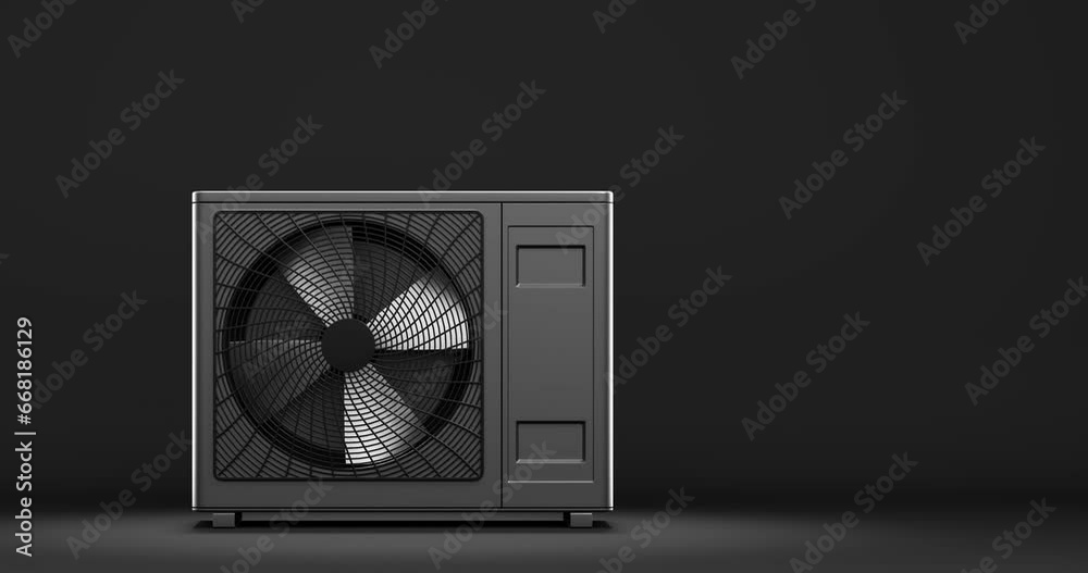 Vidéo Stock rotating fan of a heat pump energy as a heater and ...