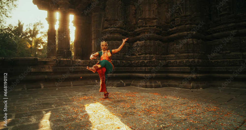 Dramatic Performance Done by an Indian Girl Practicing the Art of ...