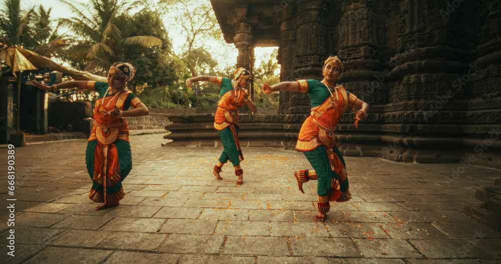 Dramatic Performance Done by Indian Girls Practicing the Art of ...