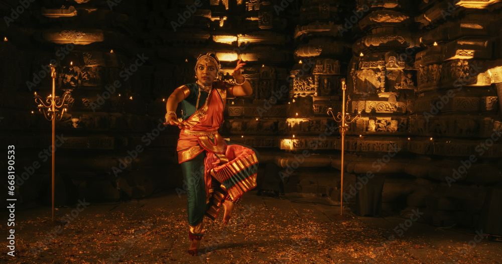 Portrait of an Active Indian Woman Engages in a Spellbinding ...