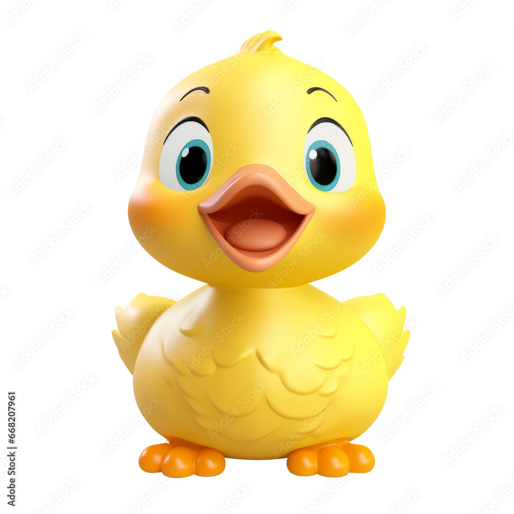 Cutout cute cartoon duck toys character isolated on white background ...