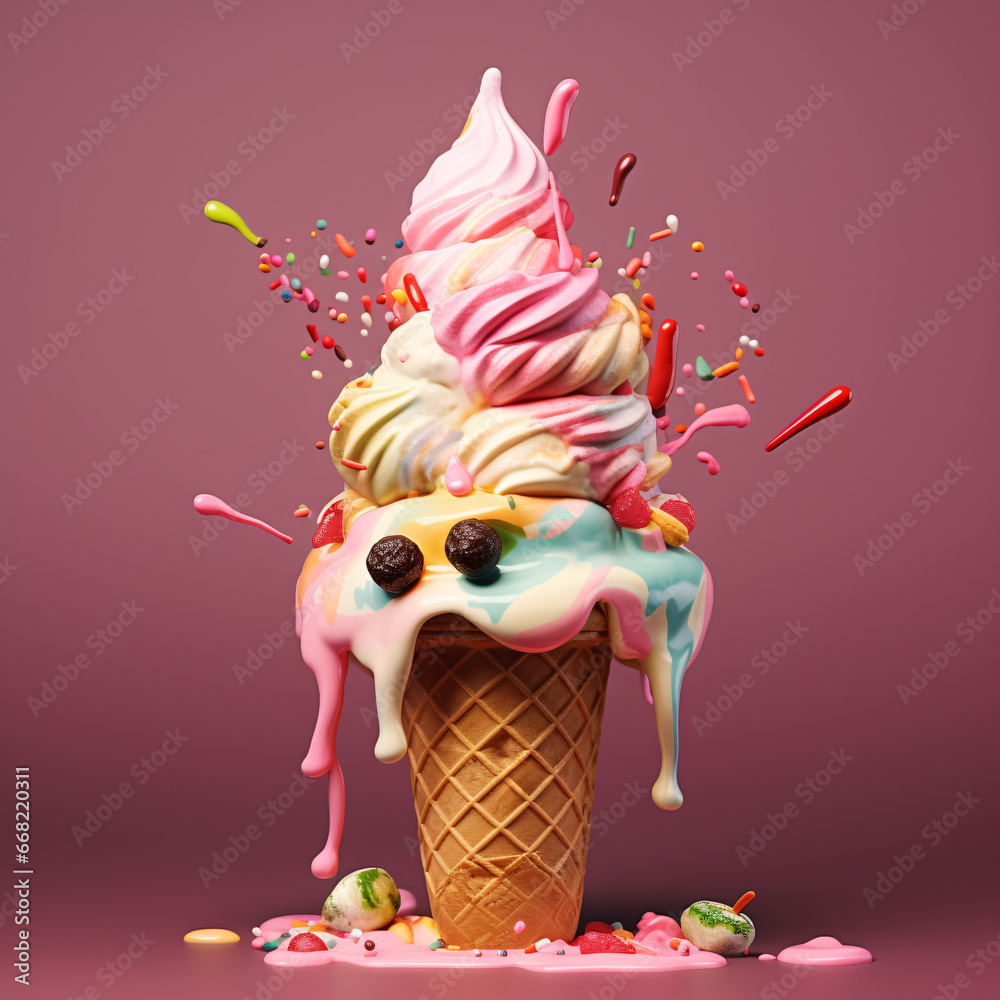 Ice cream,artfully photographed in studio setting,becomes tantalizing ...