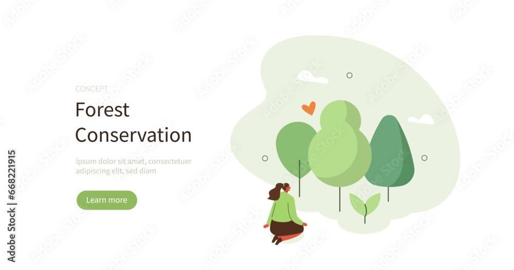 Forest conservation, climate protection concept. Environmental ...
