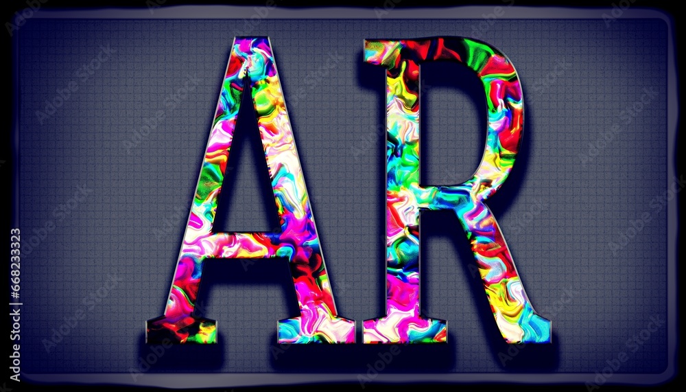 Double letter signature AR in an unique design named Painter rough ...