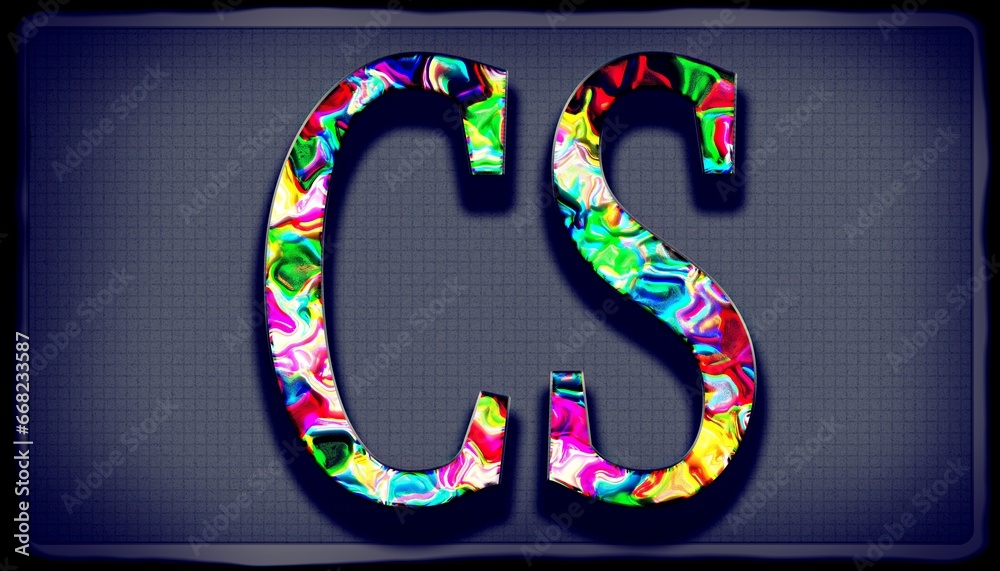 Double letter signature CS in an unique design named Painter rough ...