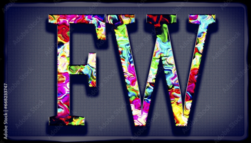 Double letter signature FW in an unique design named Painter rough ...