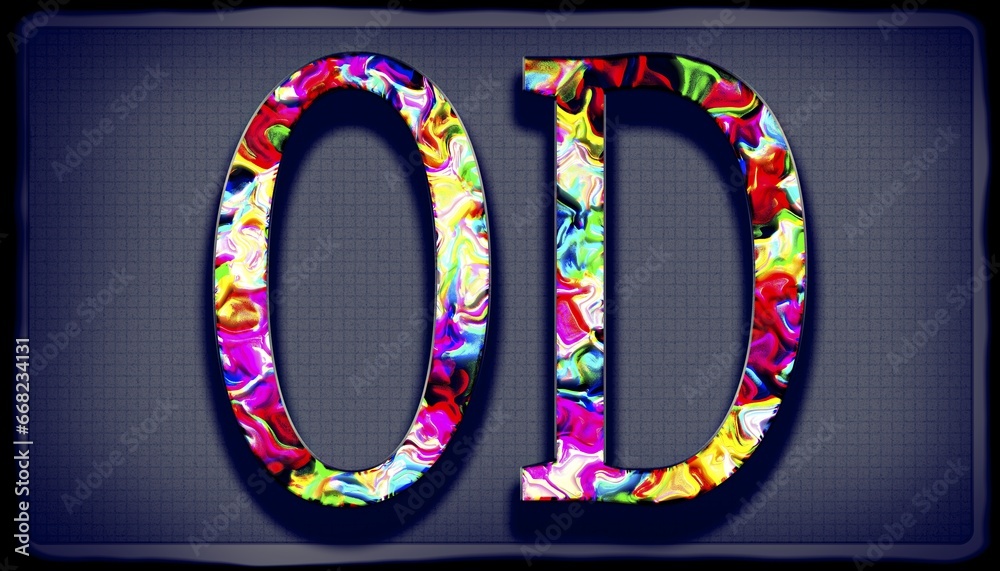 Double letter signature OD in an unique design named Painter rough ...