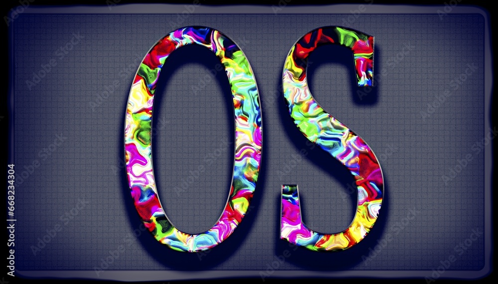 Poster Double letter signature OS in an unique design named Painter ...