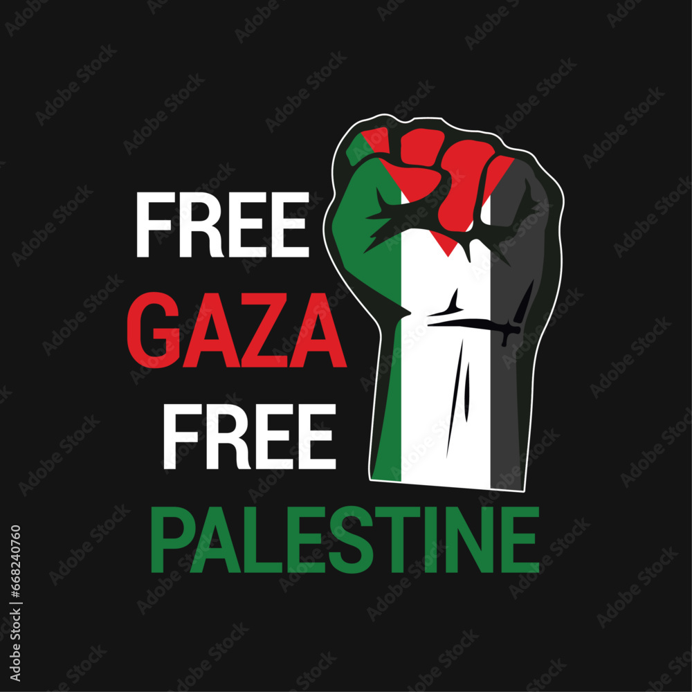 Free Gaza, free Palestine. Palestine Typography T-shirt design ...