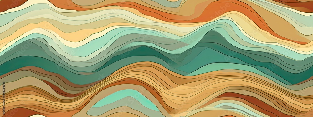 Seamless abstract topographic map wavy ridged lines background texture ...