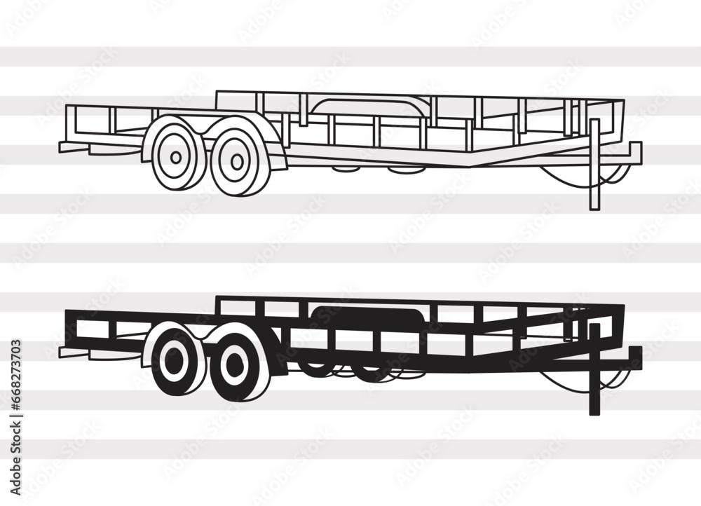 Vetor de Big Tex Trailers SVG, Flatbed Semi Truck Svg, Flatbed ...