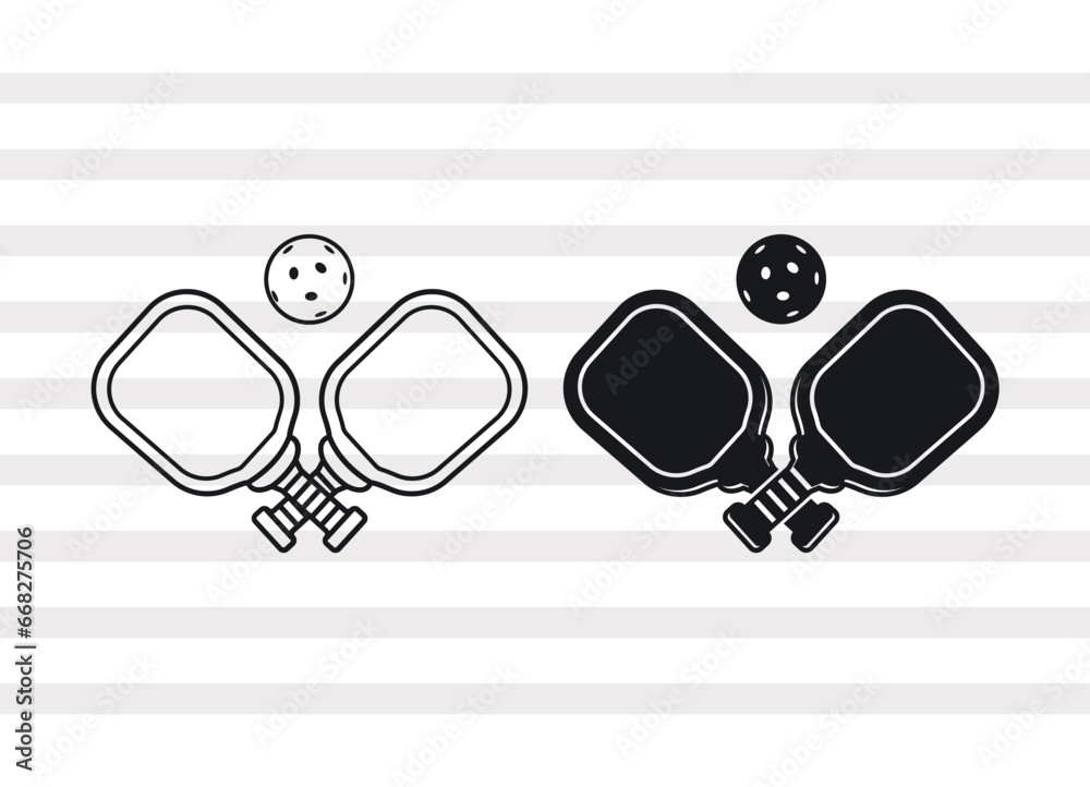 Pickleball SVG, Pickleball Silhouette, Pickleball Paddle Svg, Plain ...