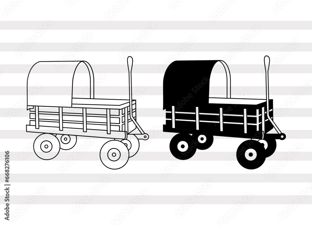 Vetor de Wagon SVG, Wagon Silhouette, Covered Wagon Svg, Wild West Svg ...
