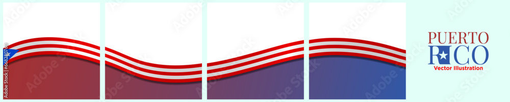 Set of Continuous Puerto Rico Flag Template Frames. Set of carousel ...