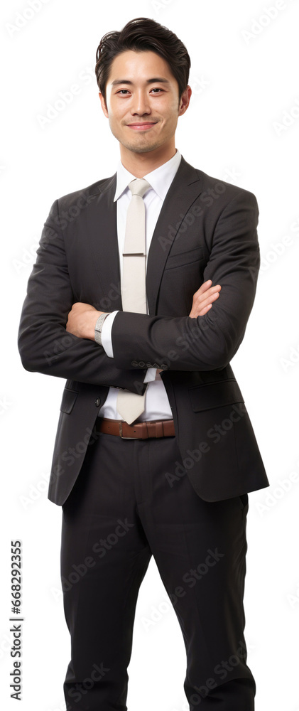 Full length young Japanese businessman in formal wear portrait of ...