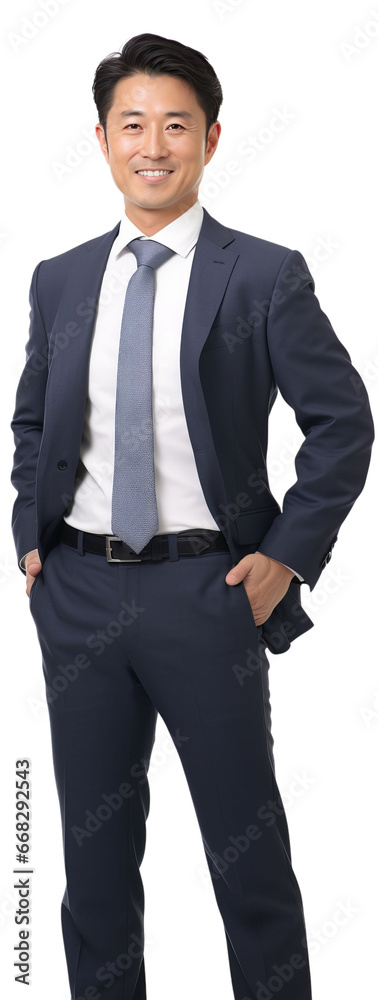 Full length Senior Japanese businessman in formal wear portrait of ...