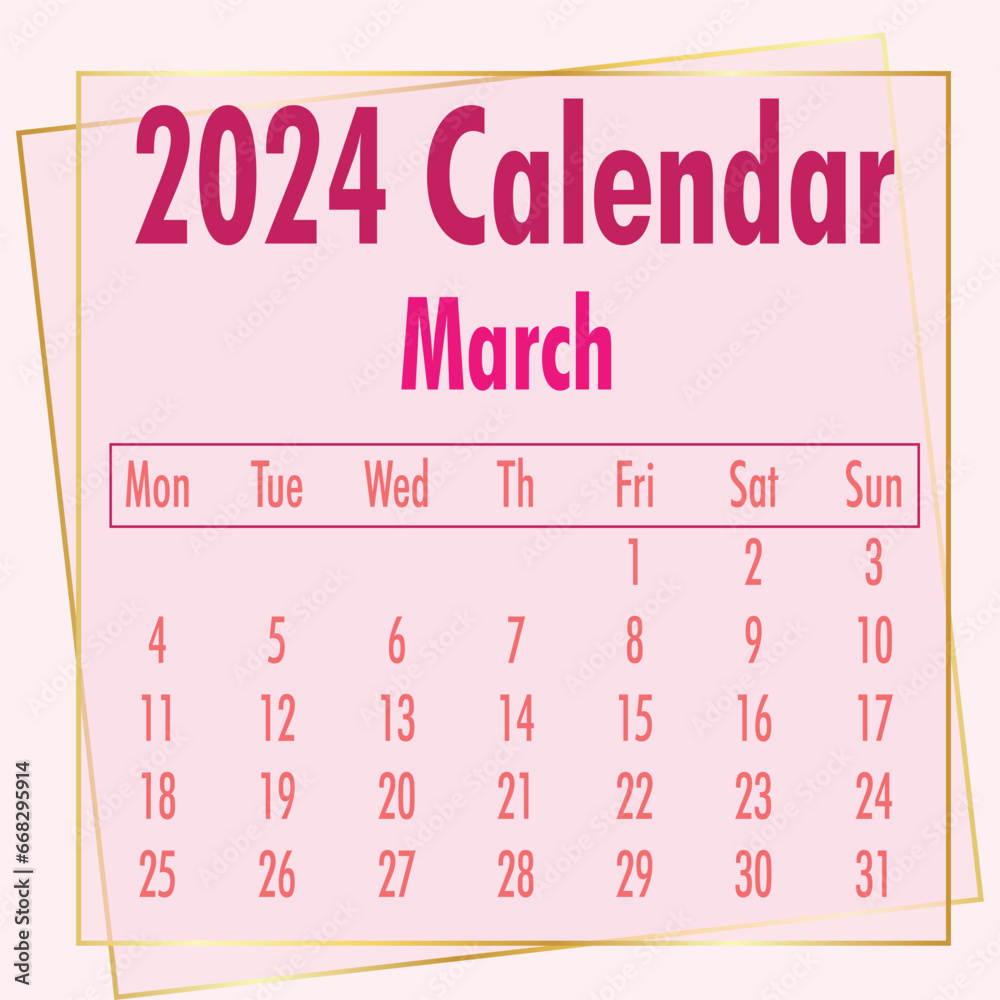 Calendar 2024, week start Sunday, corporate design template vector ...