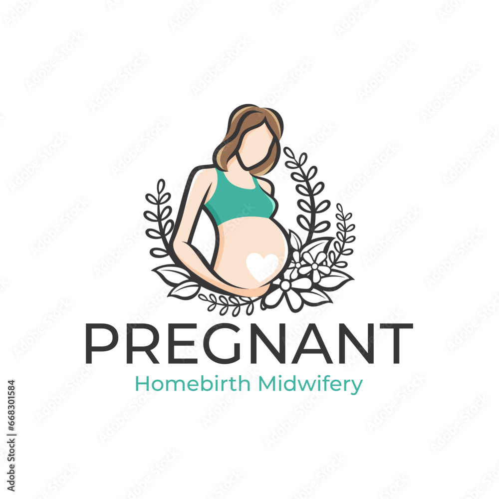 pregnancy logo pregnant woman maternal vector illustration Stock Vector ...