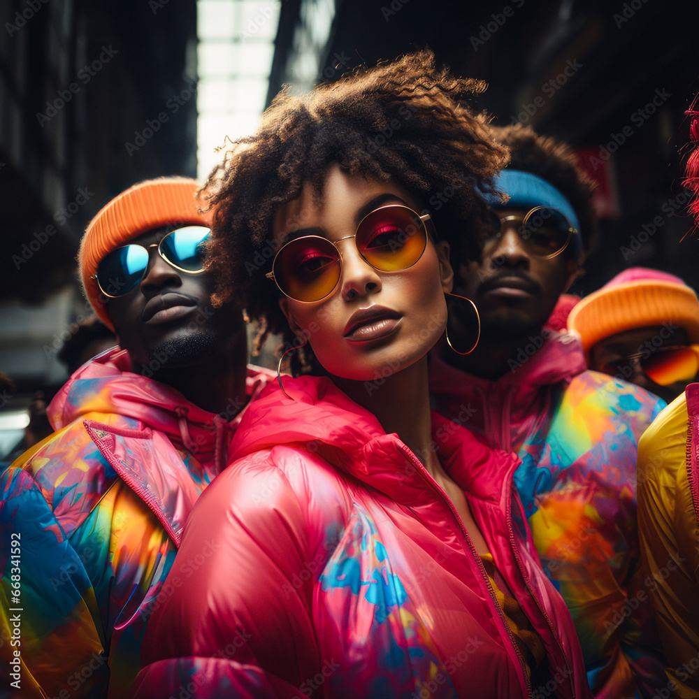A punk band, rocking relentlessly in their authentic style and wearing ...