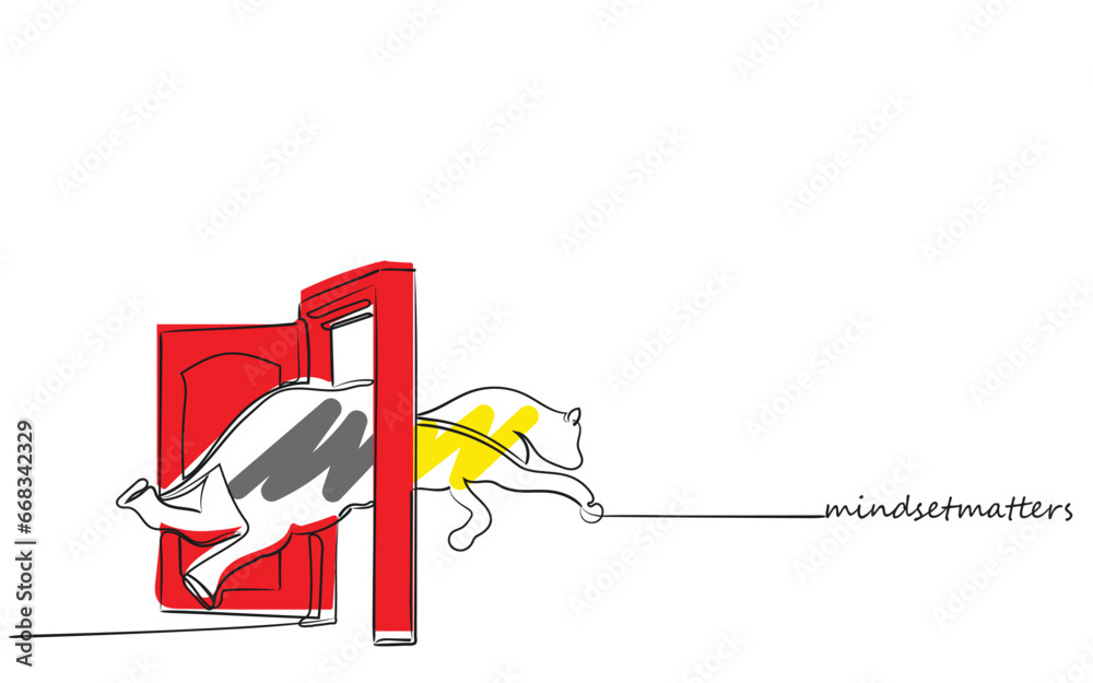 Mental health awareness line art. Mindset matters. Mindset can change ...