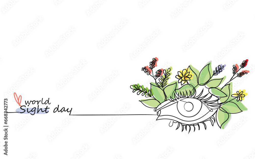 World Sight Day October LINE ART. Eyesight. Eyes. Vision. Intraocular ...