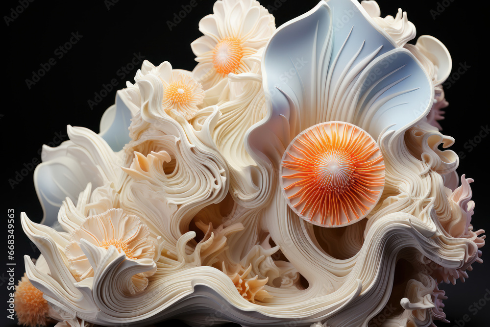 A cross-section of a seashell, displaying the elegance of calcium ...