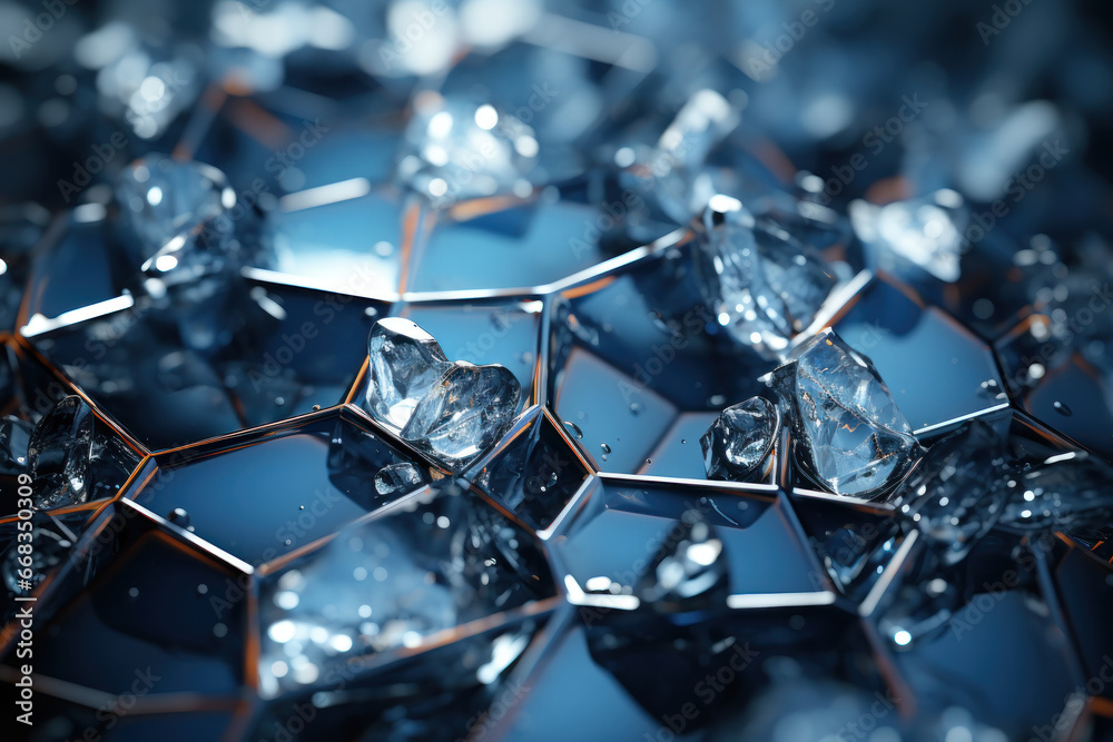 Crystalline structures of salt and sugar grains, demonstrating diverse ...