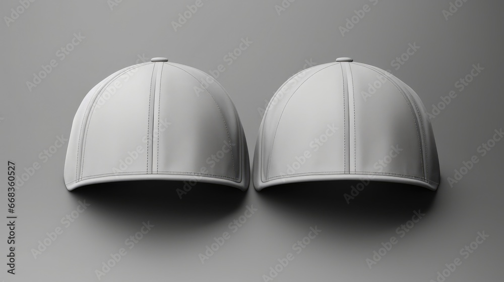 Two caps in different angles on a monochrome background. Mock up ...
