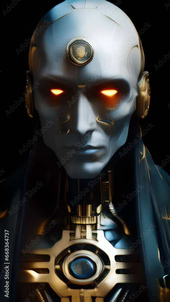 Portrait of a stoic, humanoid leader of a Galactic Empire, their eyes ...
