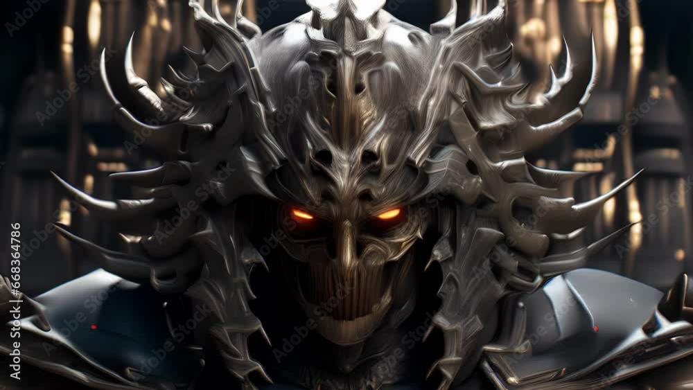 Portrait of a fourarmed Alien Warlord, adorned in ornate armor and ...