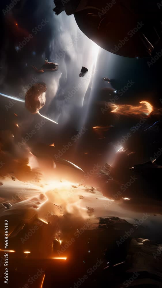 Scifi scene of a space battle between rival alien factions vying for ...