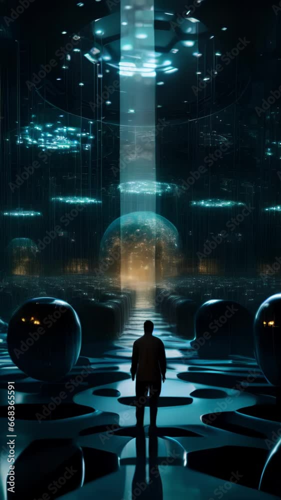 Spacecraft Data Processing Room Rows of quantum computers hum softly as ...