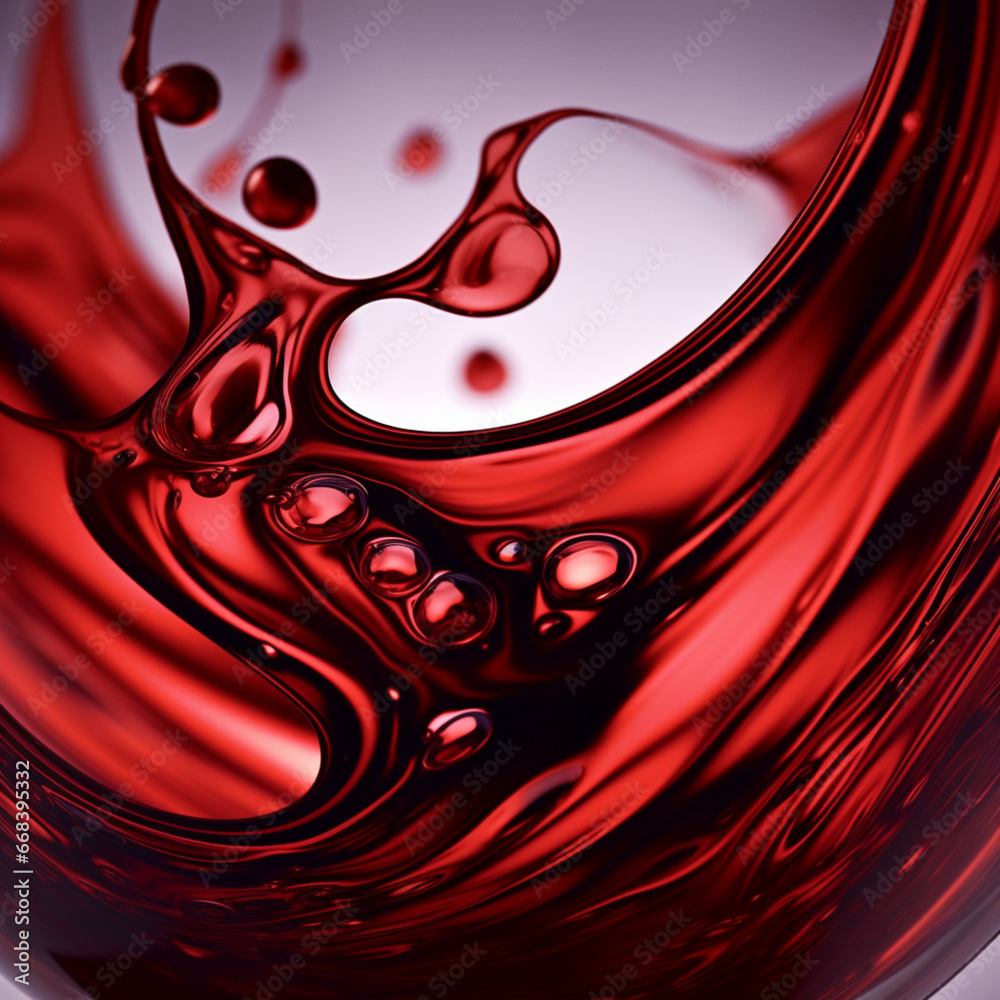 Fondo con detalle y textura de liquido de color rojo en movimiento ...
