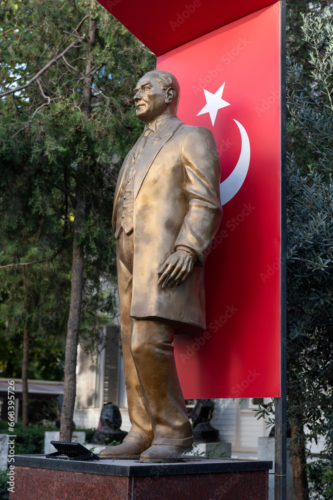 ISTANBUL, TURKEY - JULY 15, 2023: Mustafa Kemal Ataturk monument. The ...