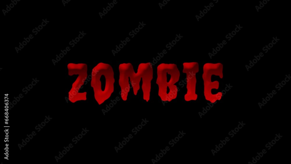 zombie with blood drop writing effect with lightning flashes with ...