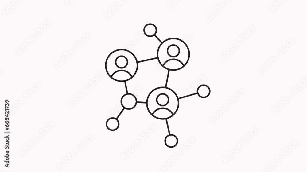 social network icon animation, contacts concept animation. Connected ...