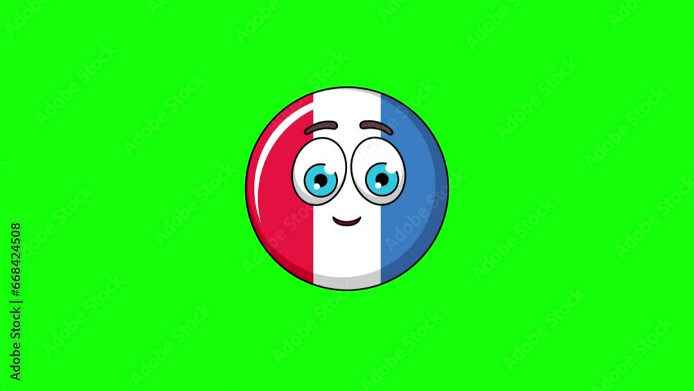 flag of france cartoon character with saluting face, emoji emoticon ...