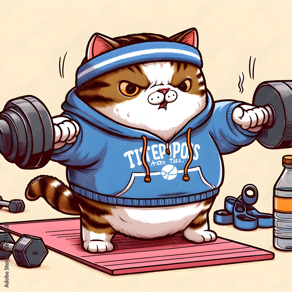 Cartoon Cute Furry Mean Fat Angry Emotion Striped Tiger Mr Cat Kitten ...