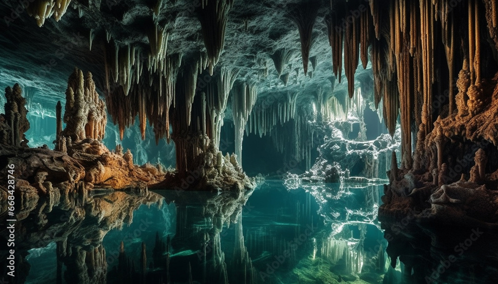 Exploring the Majestic Beauty of an Illuminated Underground Grotto ...