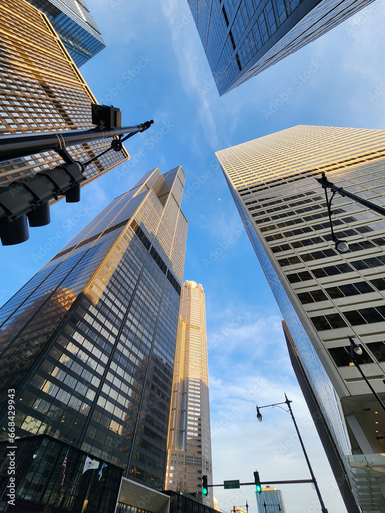 skyscraper in metropolis city. city downtown with skyscraper in ...