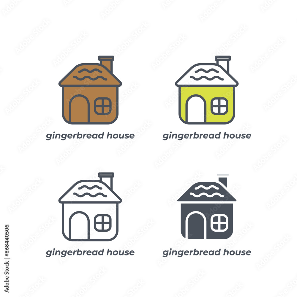 Vector sign of the gingerbread house symbol isolated on a white ...