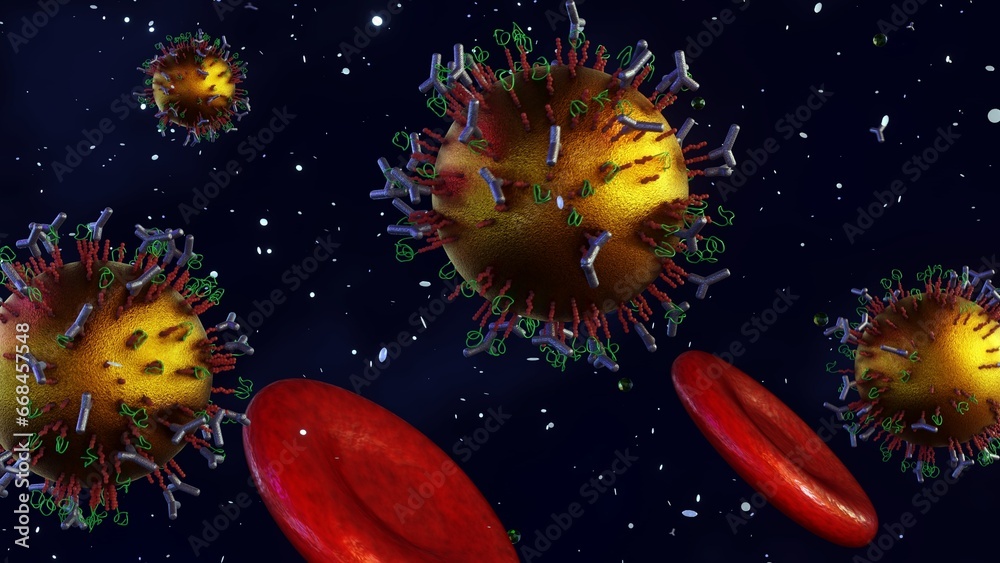 The gold nanoparticle with linker conjugates antibodies, proteins ...