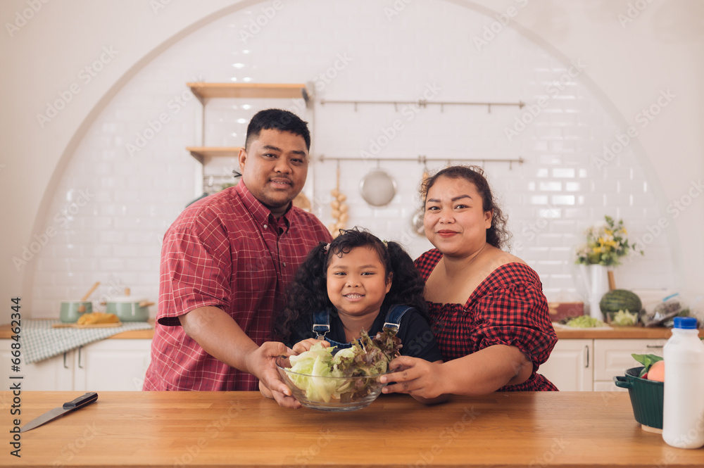 A family of large, fat people whose father wears a prosthetic leg. They ...