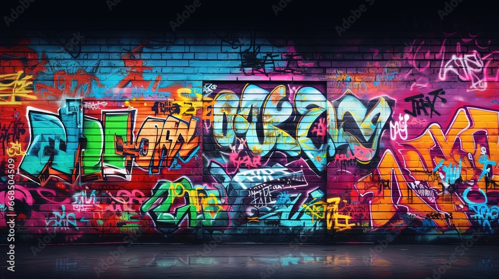 Graffiti wall background store