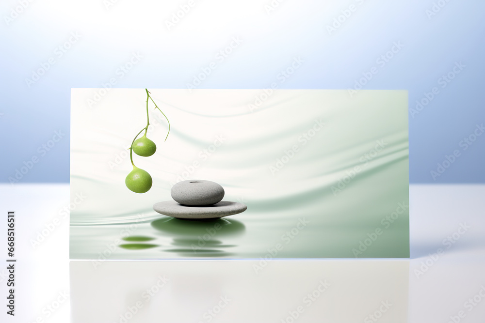 Zen or spa greeting or invitation card with captivating composition ...