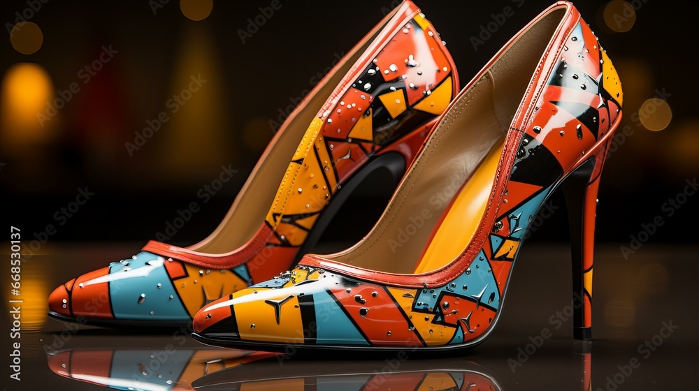 Abstract Pop Art Shoe Design a unique and surreal pop art inspired shoe ...