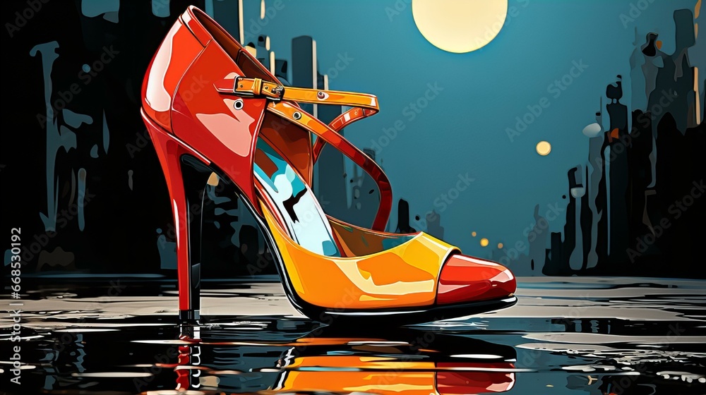 Abstract Pop Art Shoe Design a unique and surreal pop art inspired shoe ...