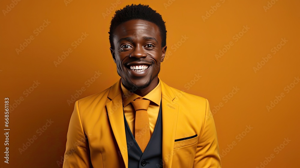 Handsome unshaven young dark-skinned male laughing out loud at funny ...