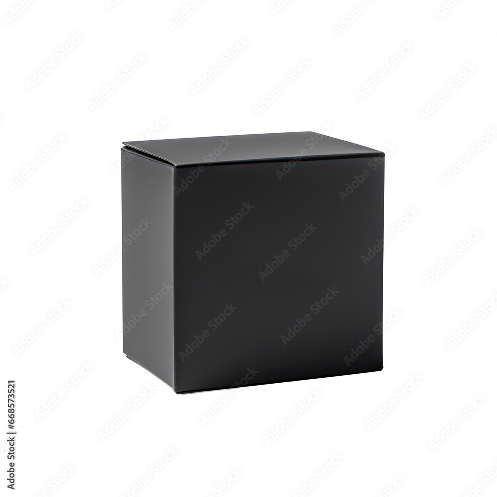 Black box parcel mockup isolated on transparent background,transparency ...